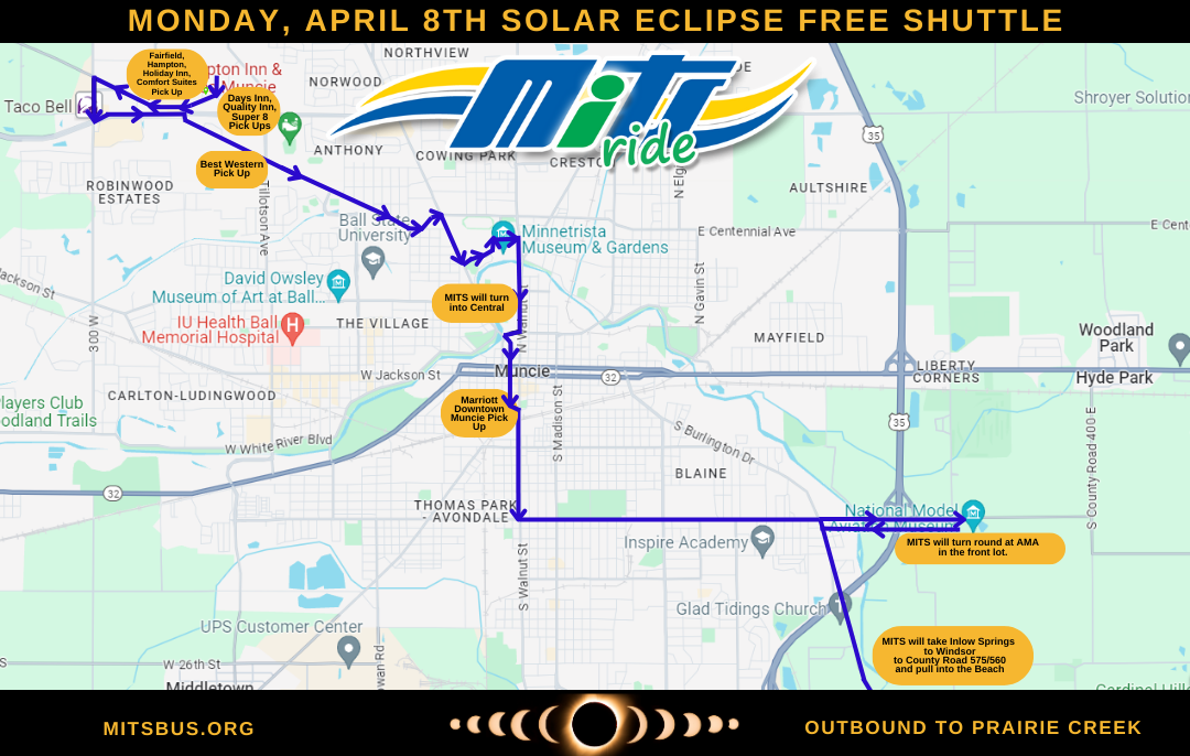 Catch the FREE Solar Eclipse Shuttle with MITS on April 8th! | Muncie ...